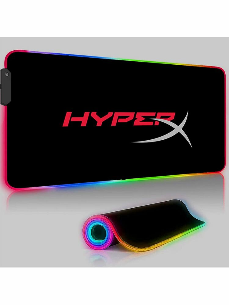 Коврик для мыши HyperX, LED подсветка, нескользящее покрытие, 40 см x 90 см