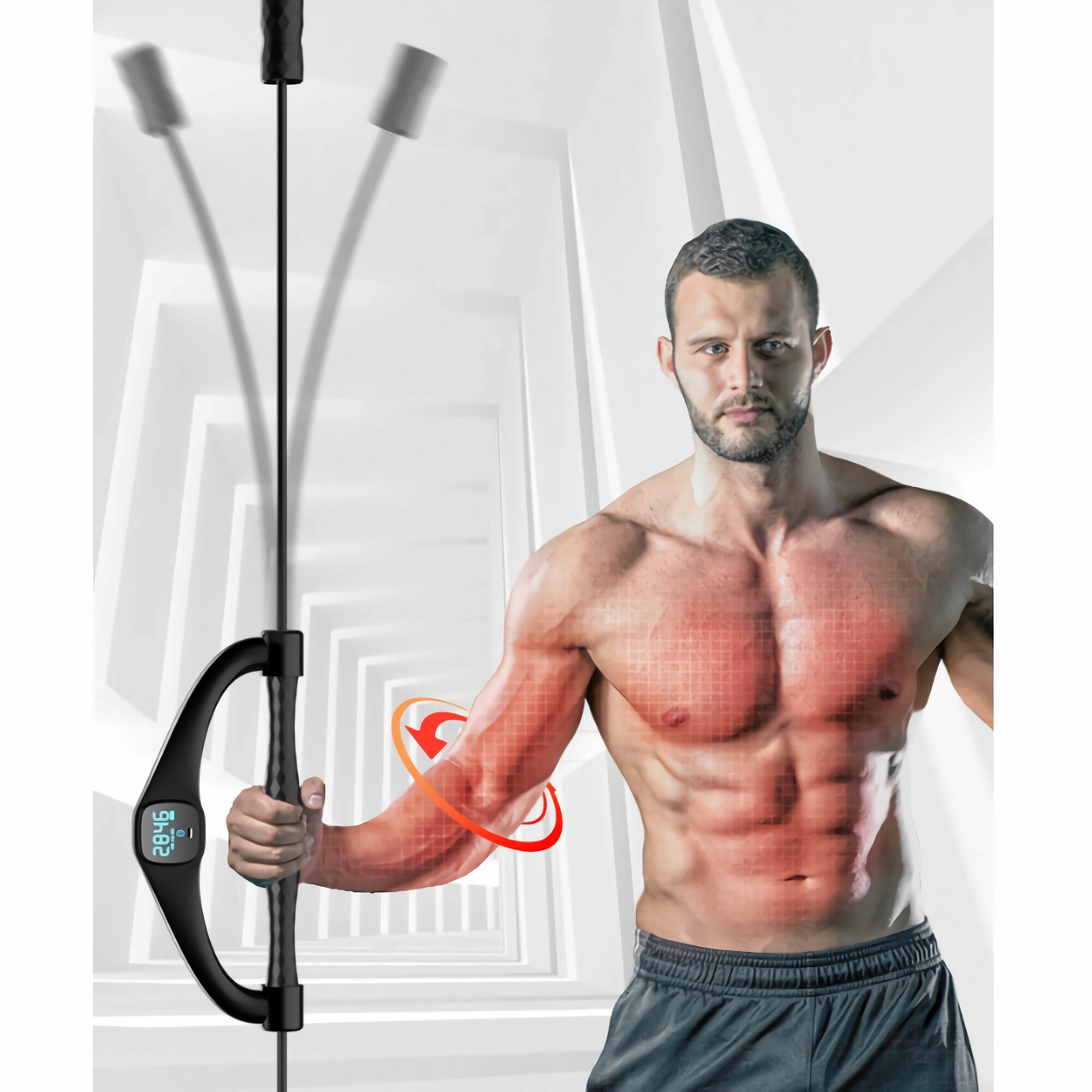 Вибрационный тренажер FLEXI-BAR (Флекси бар) Athletic (С функцией научного подсчета)-2