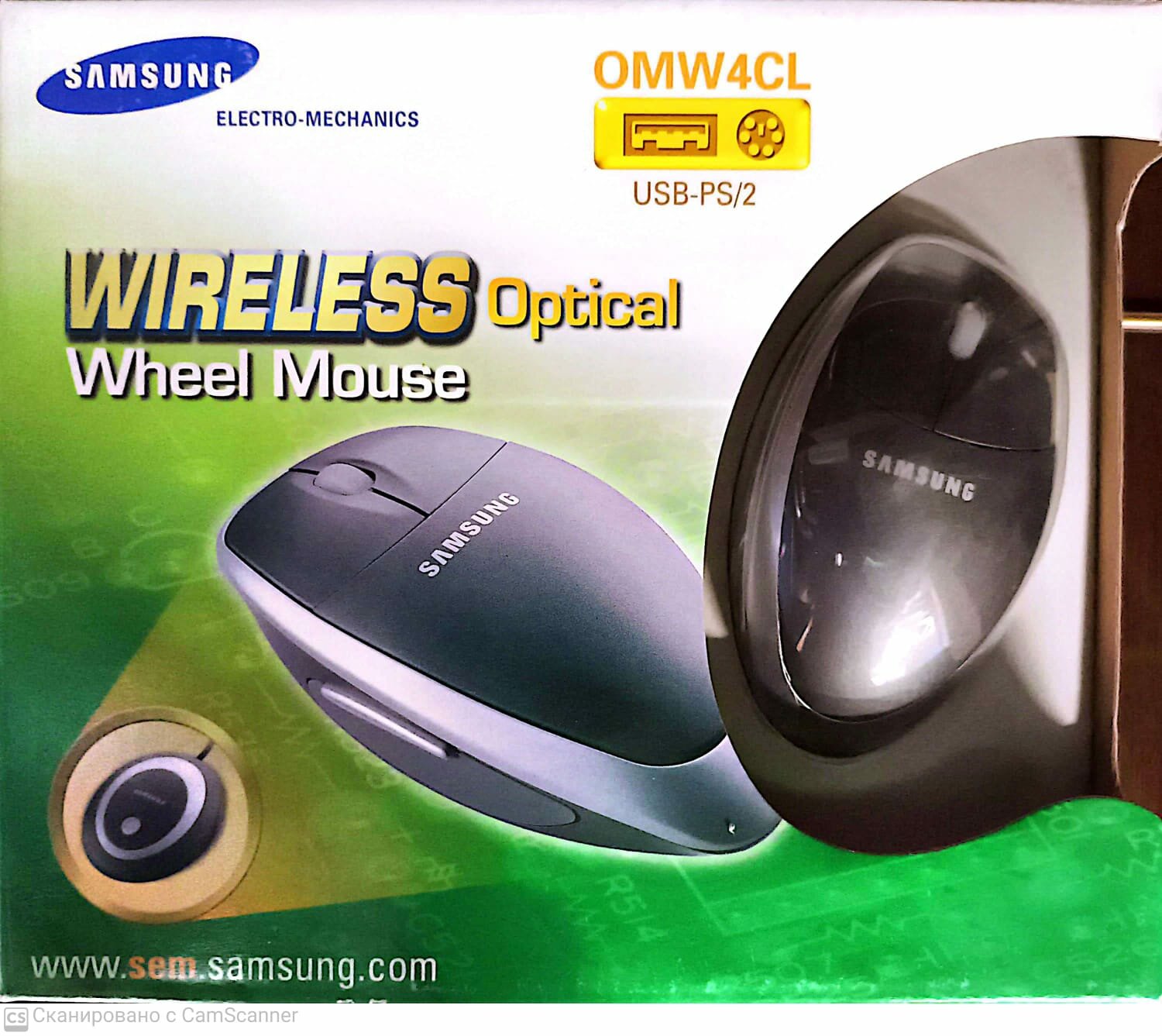 Мышь Samsung OMW4CL 2кн, беспроводная, оптическая, колесо, USB-PS/2