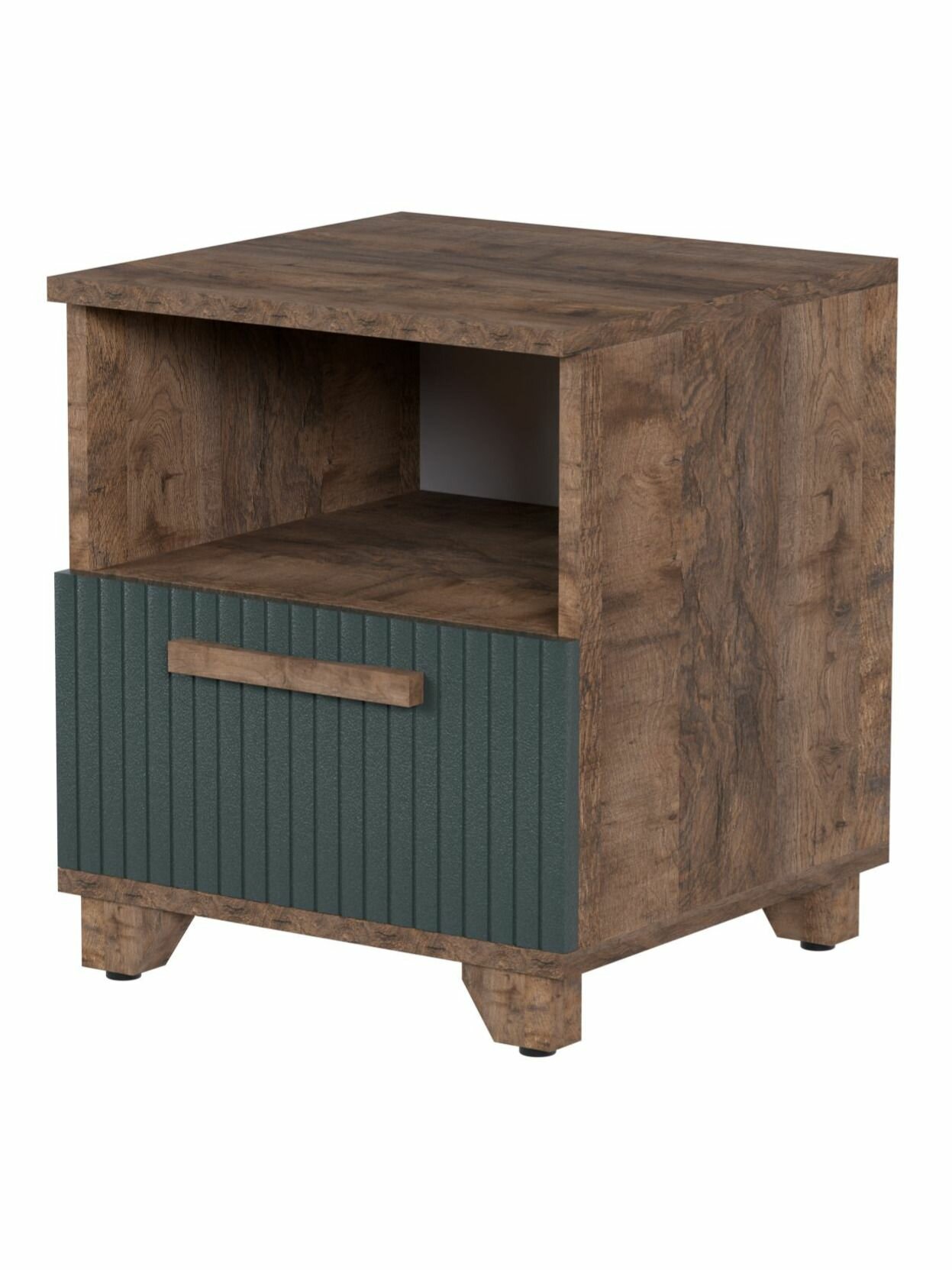 Тумба прикроватная Копенгаген с ящиком Дуб Самдал / Авокадо (12 Стульев)