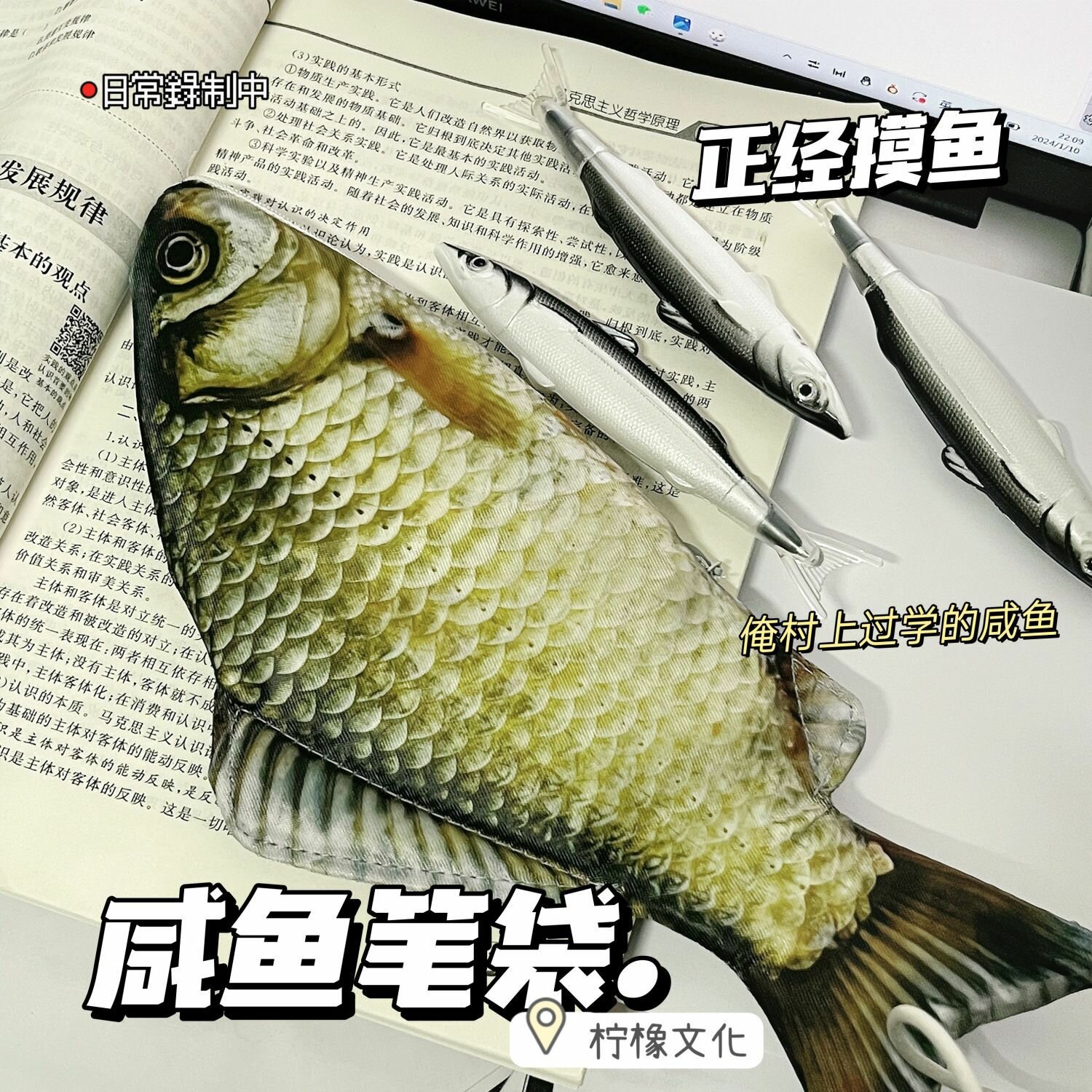 Пенал "Вибрато", для карандашей, с имитацией карася, цвет пенала "Соленая рыба"