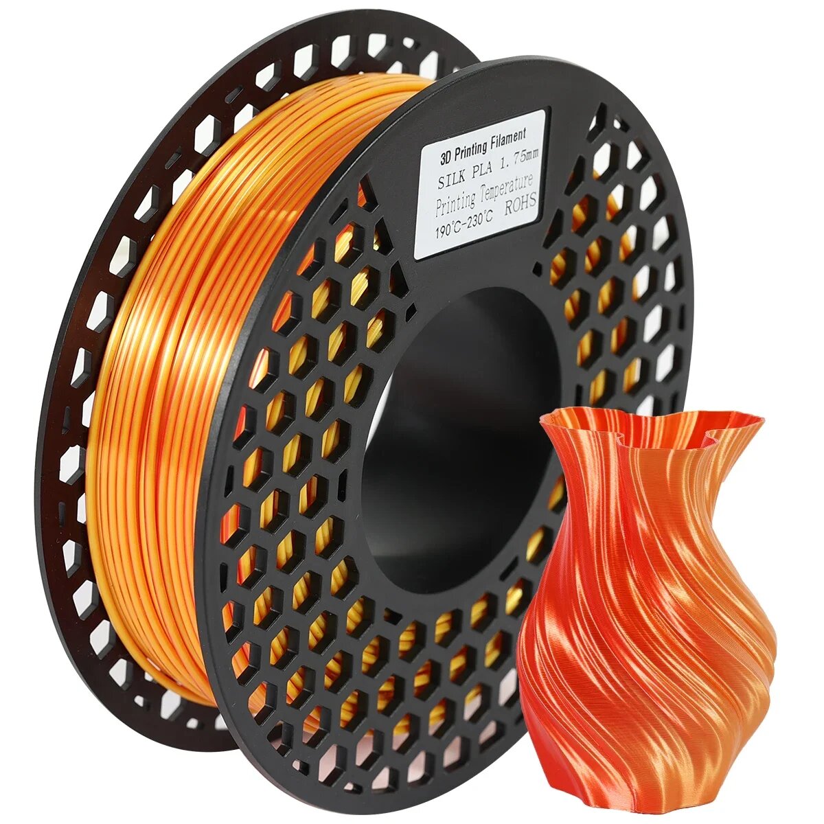 KCAMEL двухцветная шелковая нить PLA для 3D-печати Silk Red Gold