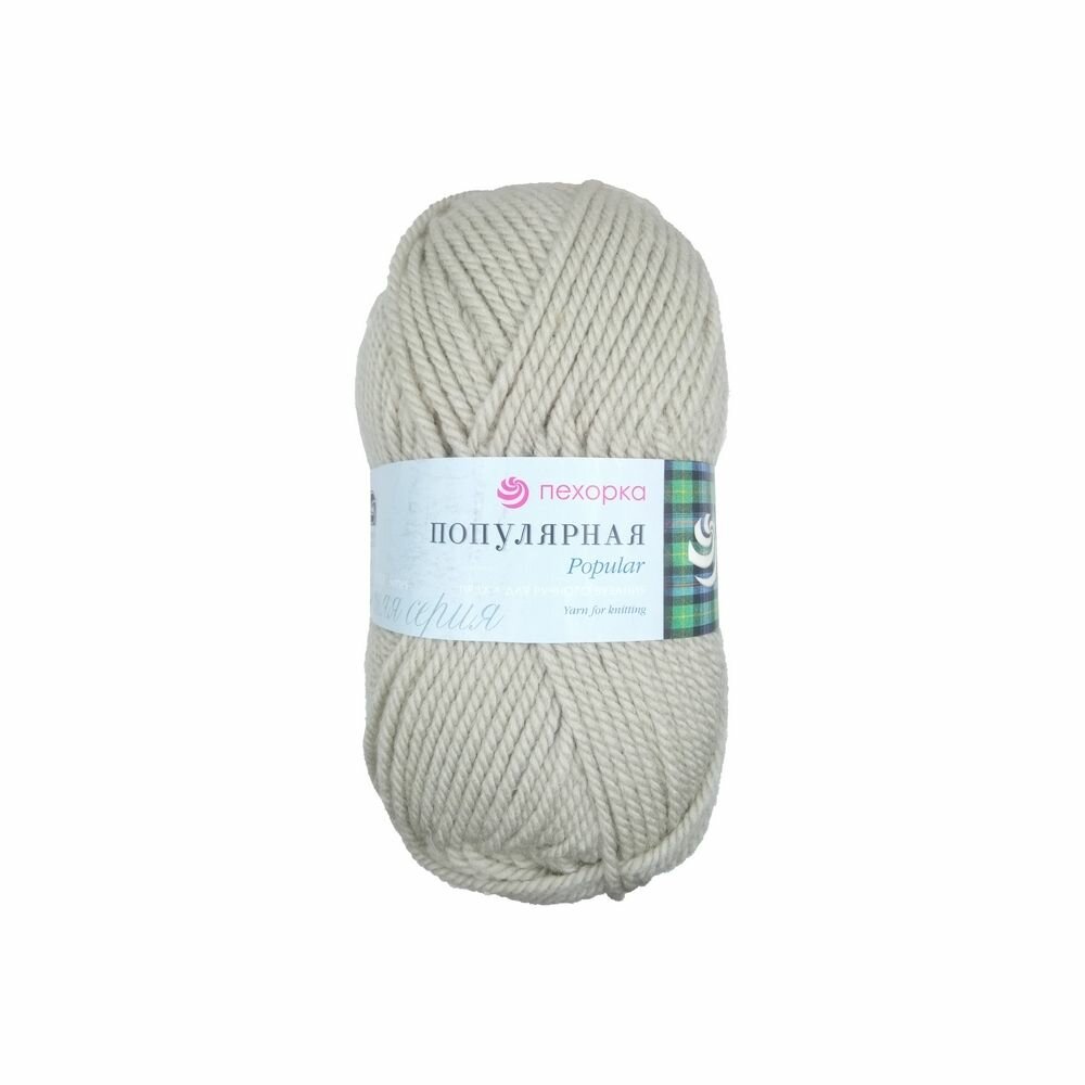 Пряжа для вязания Пехорка Популярная 043 суровый лён 100 гр/133 м 50% шерсть, 50% акрил