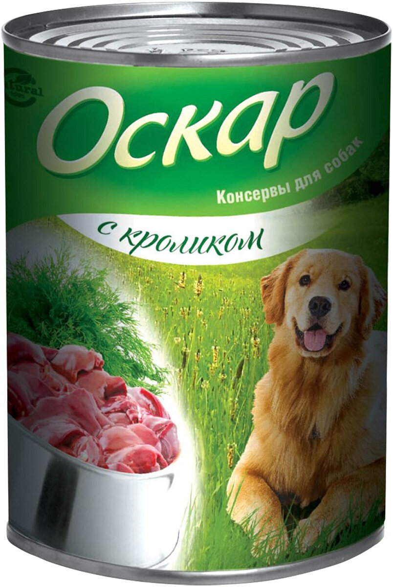 Корм влажный Оскар для собак, кролик, 350 гр х 6 шт