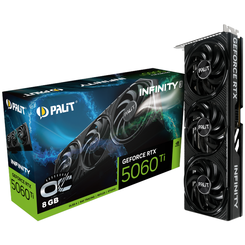 Видеокарта Palit RTX5060Ti INFINITY 3 OC 8GB GDDR7 128bit 3xDP HDMI 3FAN RTL