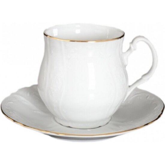 Набор чашек с блюдцем Bernadotte декор "Отводка золото", 310 мл, блюдце 160 см, (6 шт.) (БЕР0436)