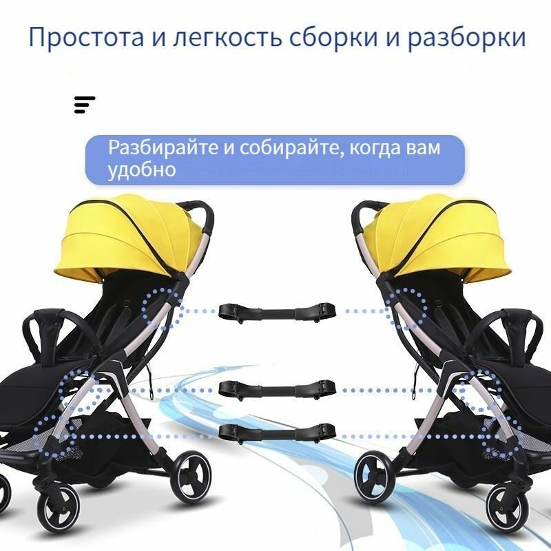 Универсальный соединитель для колясок с регулировкой расстояния, набор из 3 коннекторов для двойных прогулок — фото 1