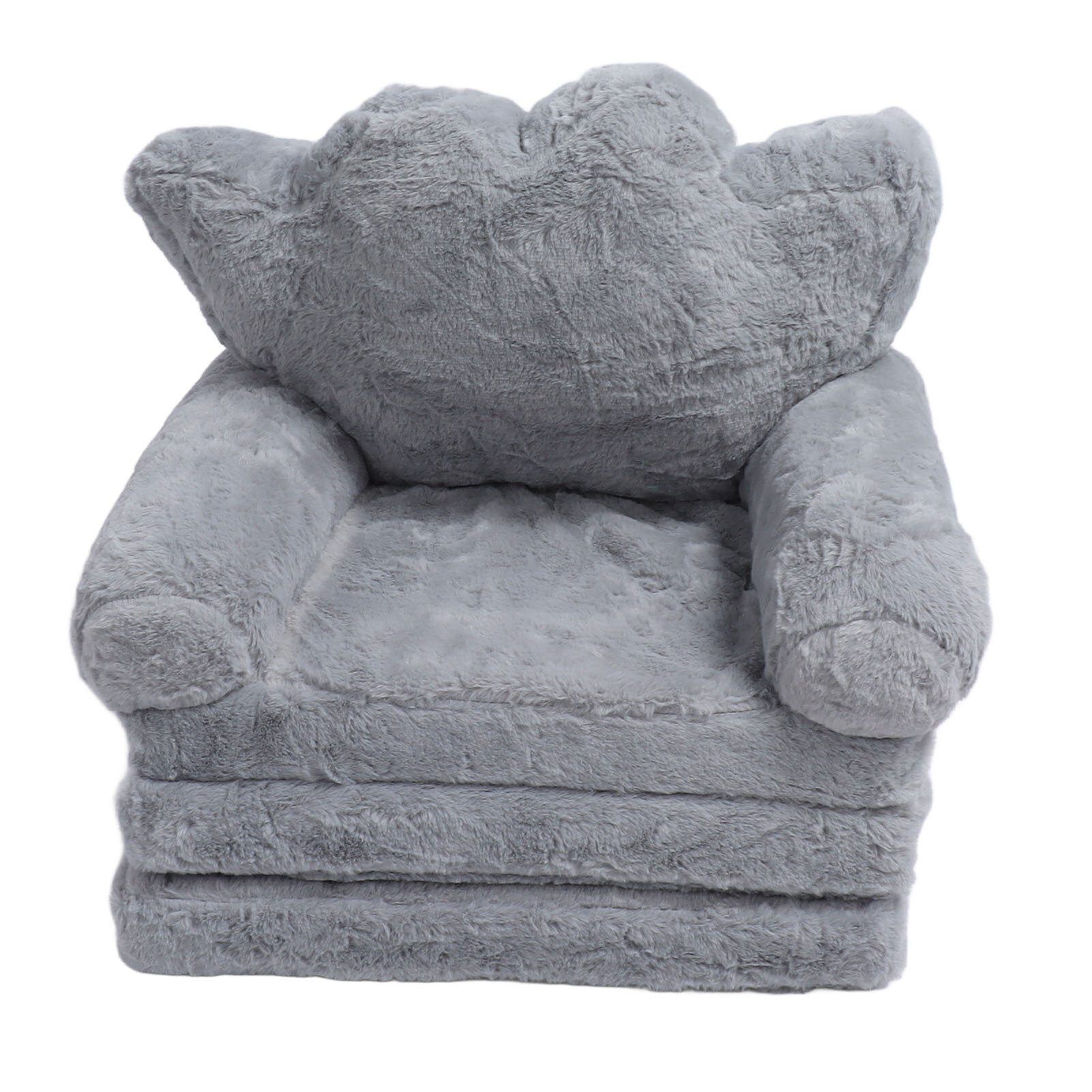 Складывание подушки для сиденья короны подушка Девушка Принцесса Младенца Дети маленький диван с задними волосами с кроликами с серыми 3 слоями