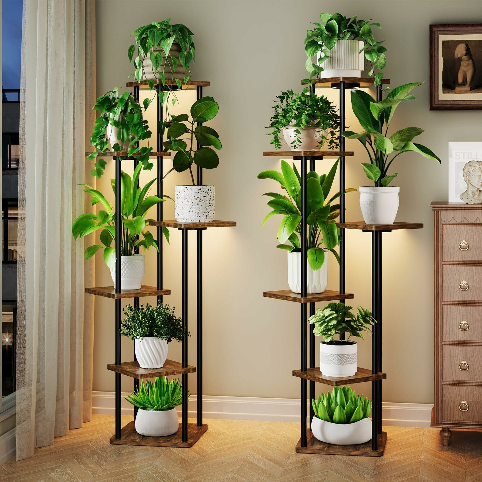 2 упаковки подставок для растений с лампой для выращивания