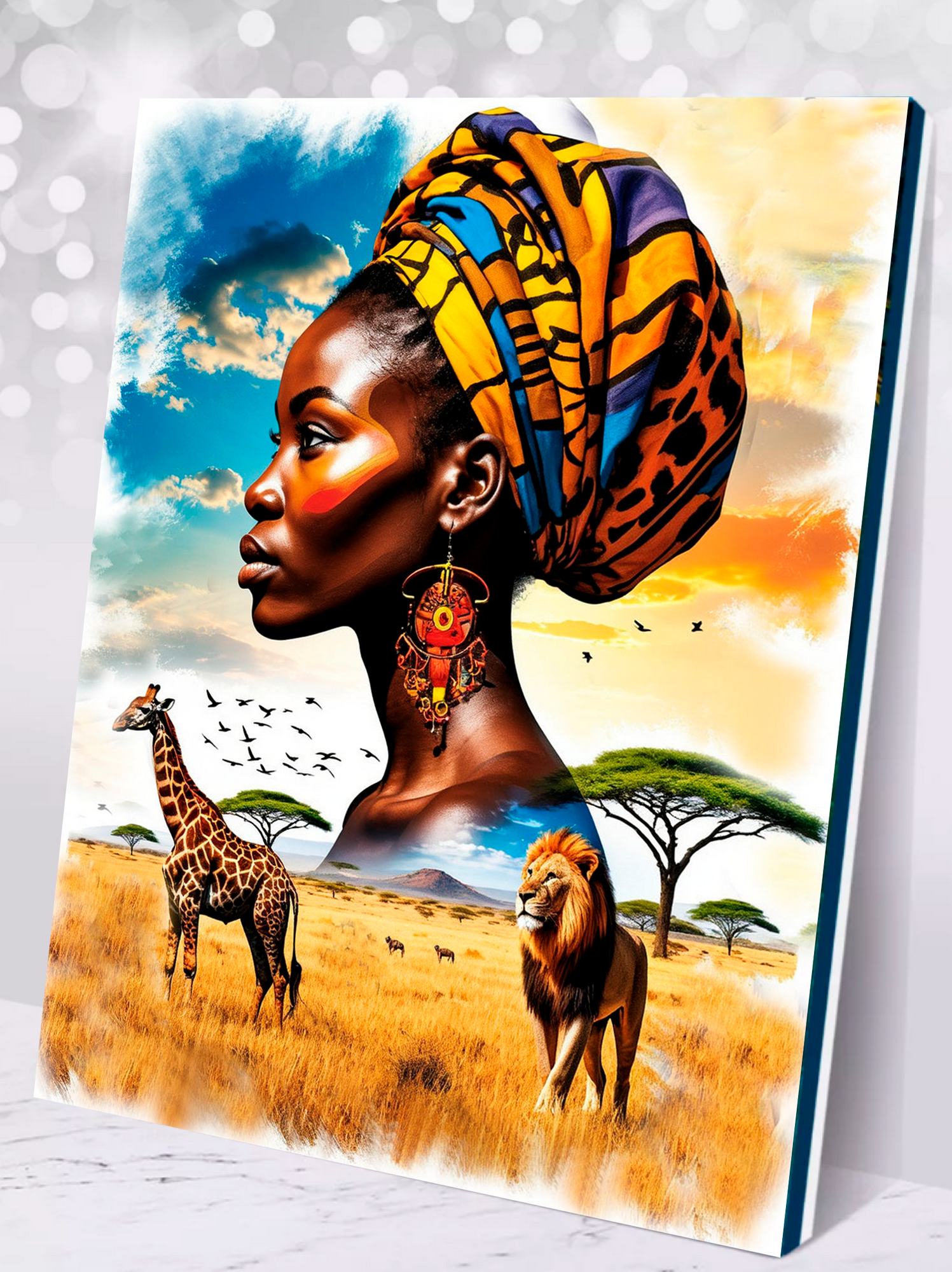 Картина по номерам Африканка 40х50 см, хлопковый холст на подрамнике, акрил, Hobby Home