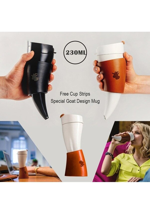 Круассановая чашка, кофейная чашка, термос из нержавеющей стали, веревка, белый, черный