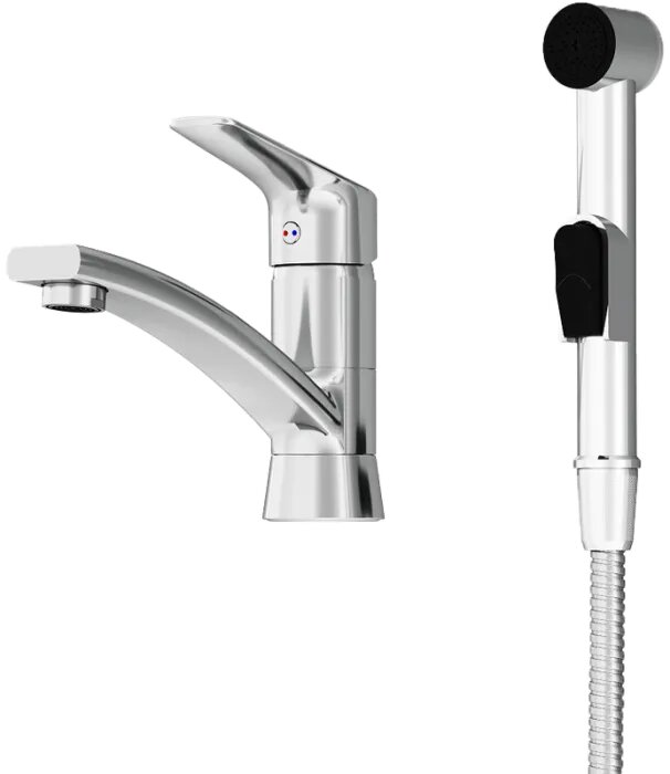 Смеситель для раковины Damixa Jupiter 770230001 с гигиеническим душем, хром