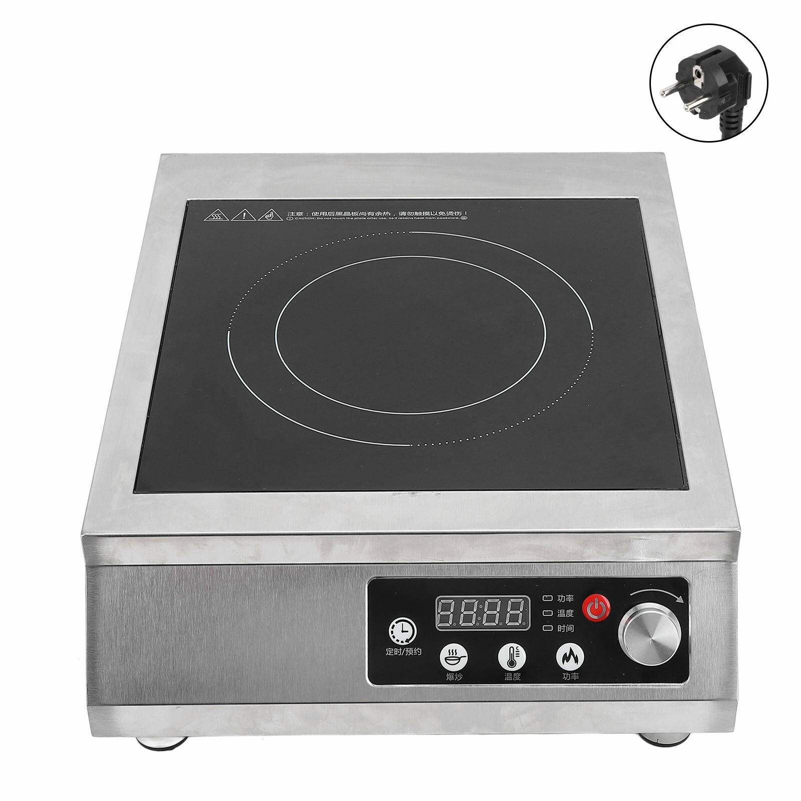 3500 Вт портативная индукционная варочная поверхность, настольная горелка, индукционная плита с угловой панелью управления, легко моется, плоская поверхность, вилка ЕС 220 В