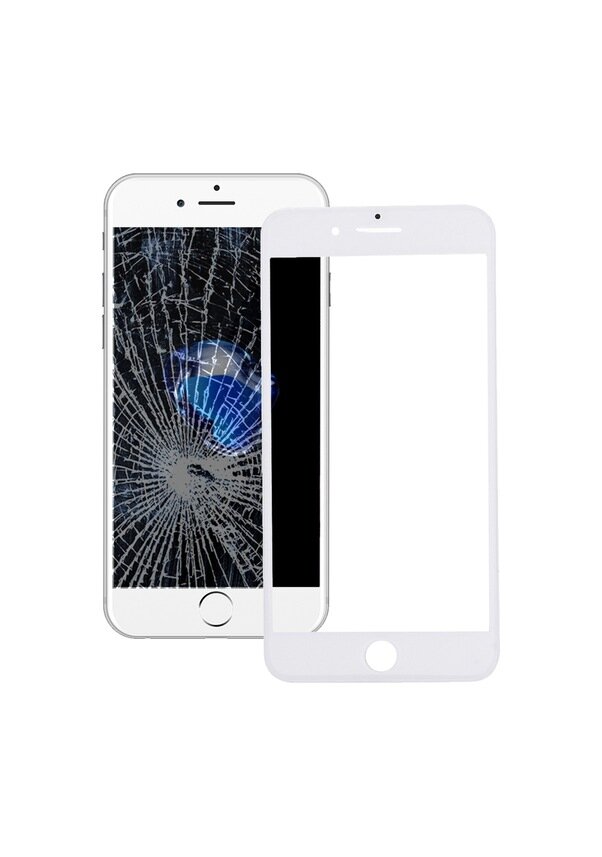 В 1: передняя стеклянная внешняя линза + рамка, белая, совместимая с iPhone 7 Plus