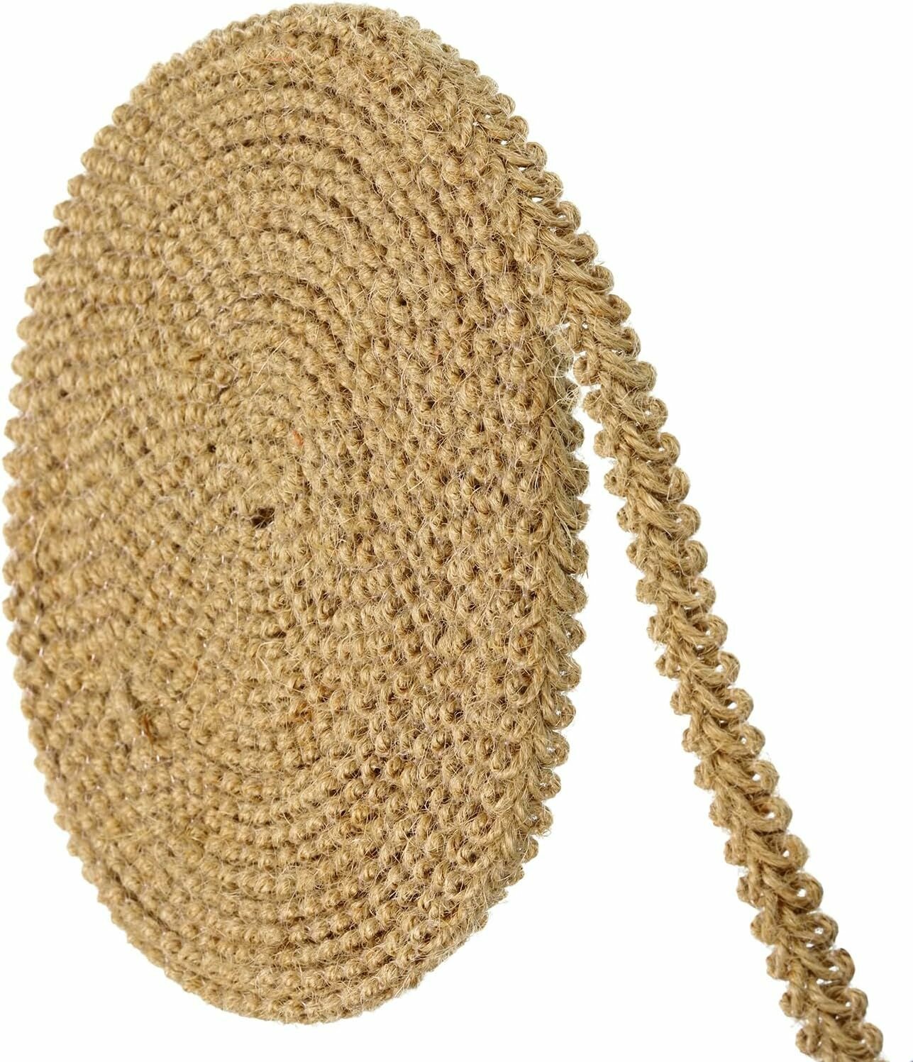 Шпагат джутовый для рукоделия и декора, 10 м х 15 мм, натуральная мешковинная лента для вязания, подарочной упаковки, свадебных и праздничных украшений