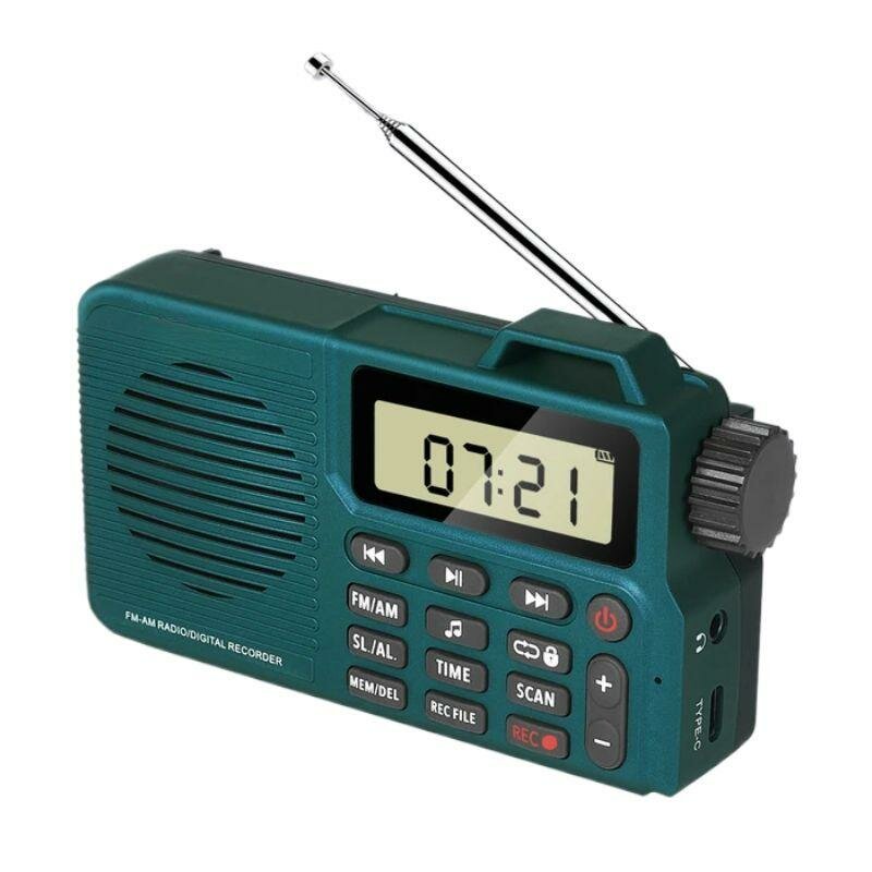 Портативные AM / FM - радиоприемники, небольшие карманные радиоприемники с Bluetooth, басовые динамики, поддержка Micro SD - карт и записей, длительный срок службы батареи