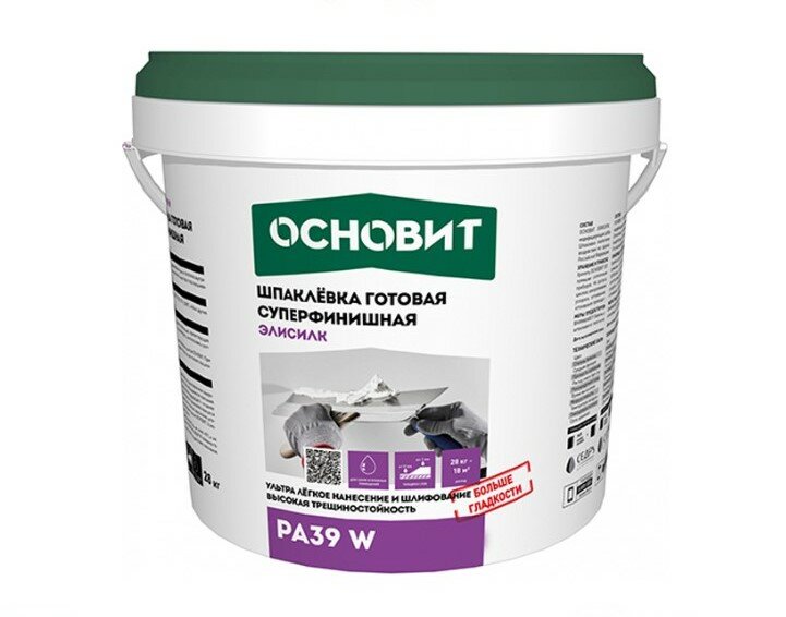 Шпатлевка готовая суперфинишная элисилк PA39W Основит Цм000016792