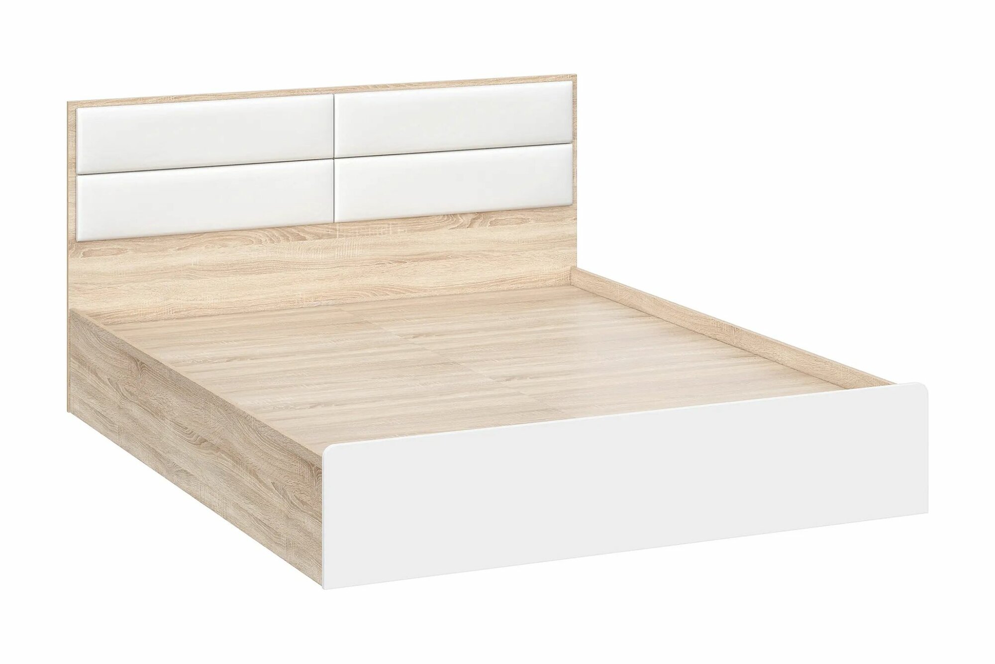 Кровать Норд КР03-160 1.6 м дуб сонома / софт пломбир Арт: 08-177636