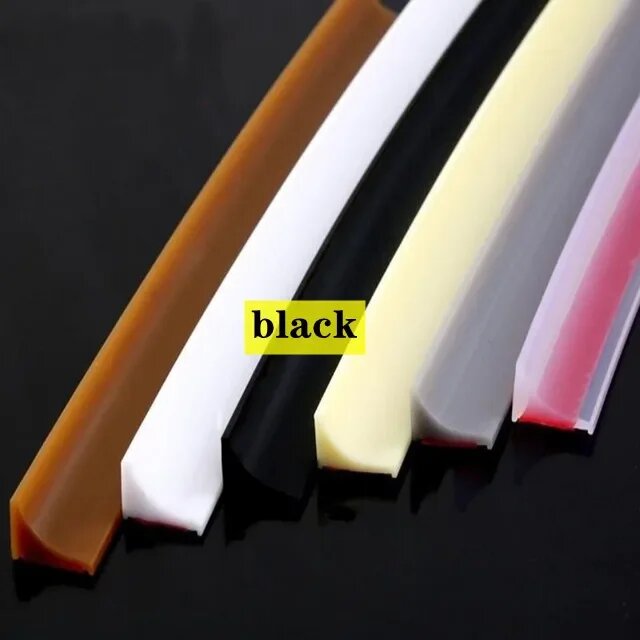 Силиконовый уплотнитель для душа black, 100cm