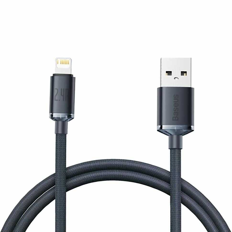 Кабель Baseus Crystal Shine CW-FXP USB - Lightning 2.4A 2м Чёрный