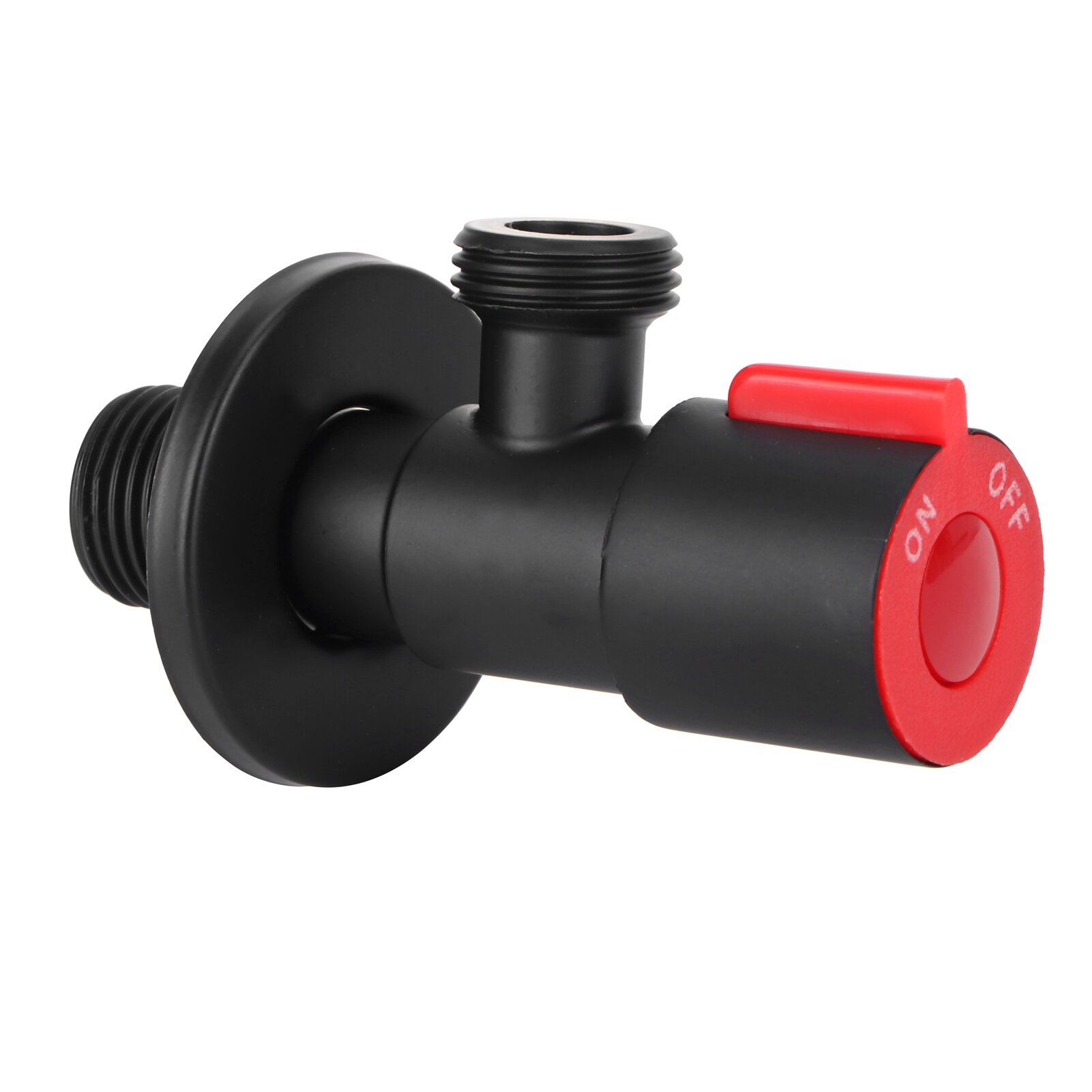 G1/2 черный треугольный клапан 304, утолщенный запорный клапан горячей и холодной воды, одинарный угловой клапан горячей воды