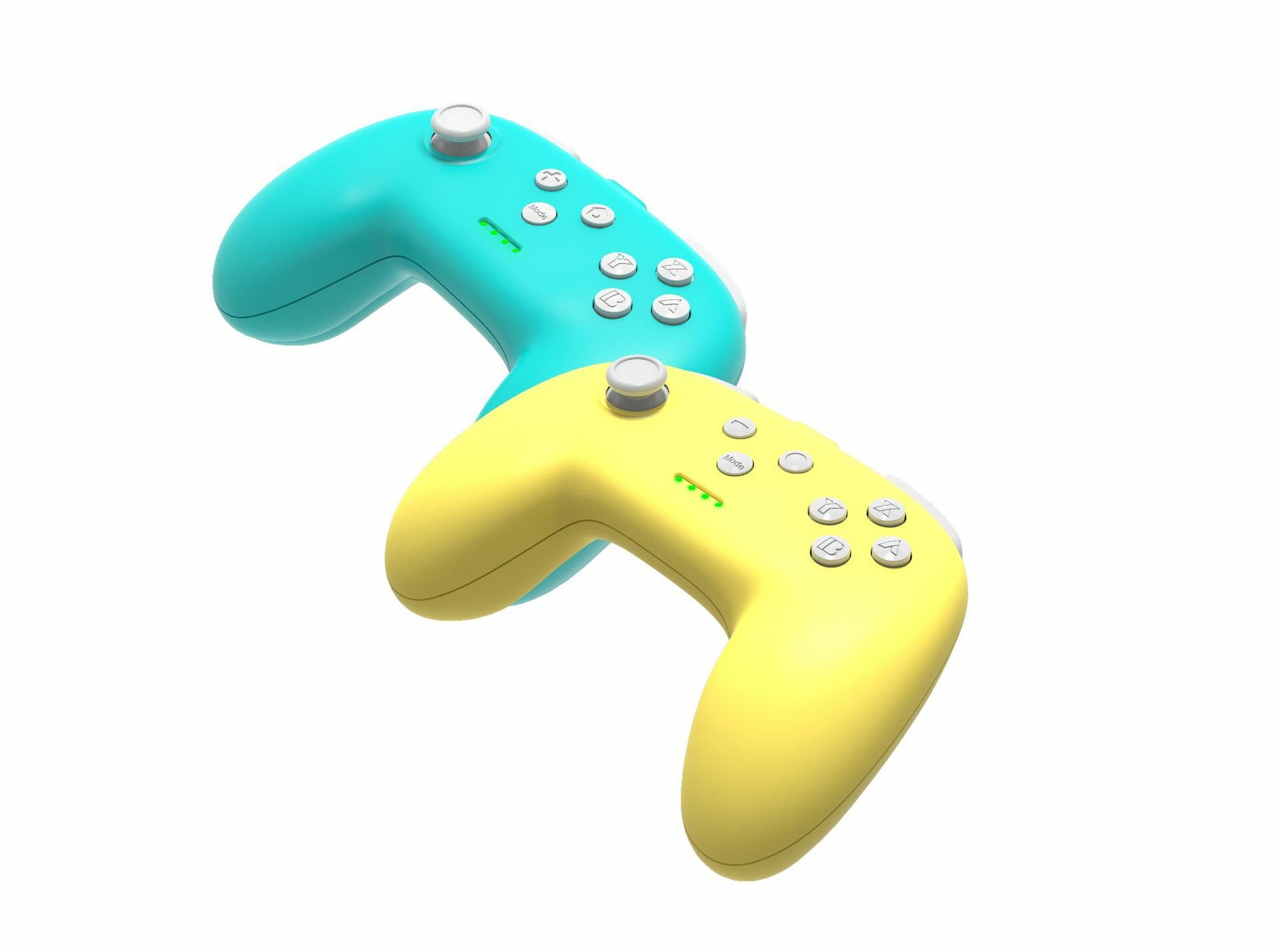 Игровой контроллер Switch Pro, беспроводной, Bluetooth, двойной вибро, зеленый/желтый