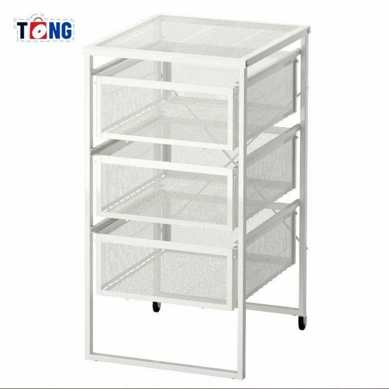 Комод Чудесный сад Lennart, металл, белый, 3 ящика, 5 кг/ящик