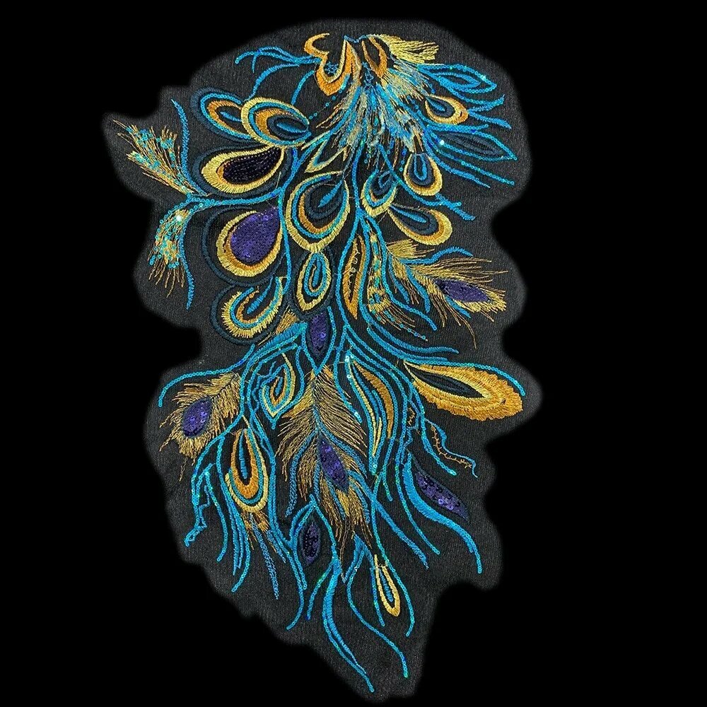 Вышивка блестками, вышивка блестками, нашивки, сделай сам, синие вышитые цветочные нашивки, кружевные аппликации, платья