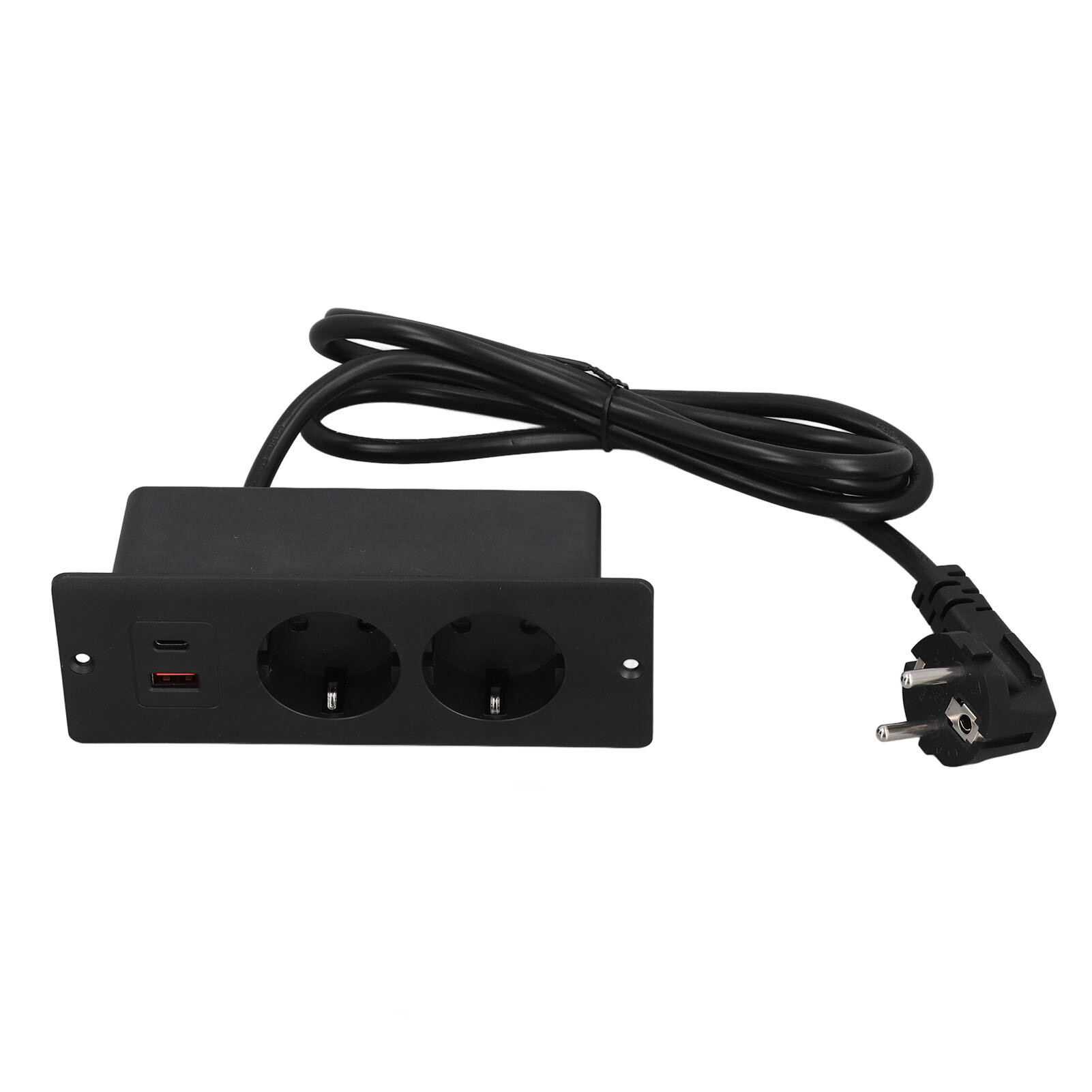 Встраиваемый в мебель удлинитель длиной 1,5 м с 2 портами USB PD20W и 2 розетками переменного тока, портами USB C и USB A, компактная конструкция для скрытого монтажа