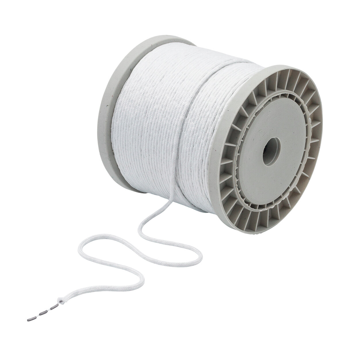 Шнур утяжелитель для штор 100 м, 15 г/м, белый, Айрис (свинец, полиэстер)