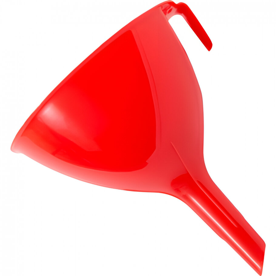 Воронка, с насадкой для банок/бутылок, диаметр 13см, красная, 1 шт.