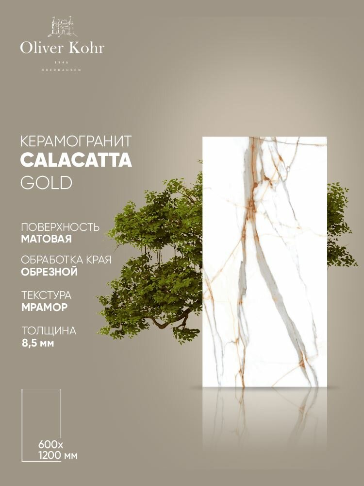 Керамогранит Oliver Kohr Calacatta Gold OK000689539 Matt 60x120