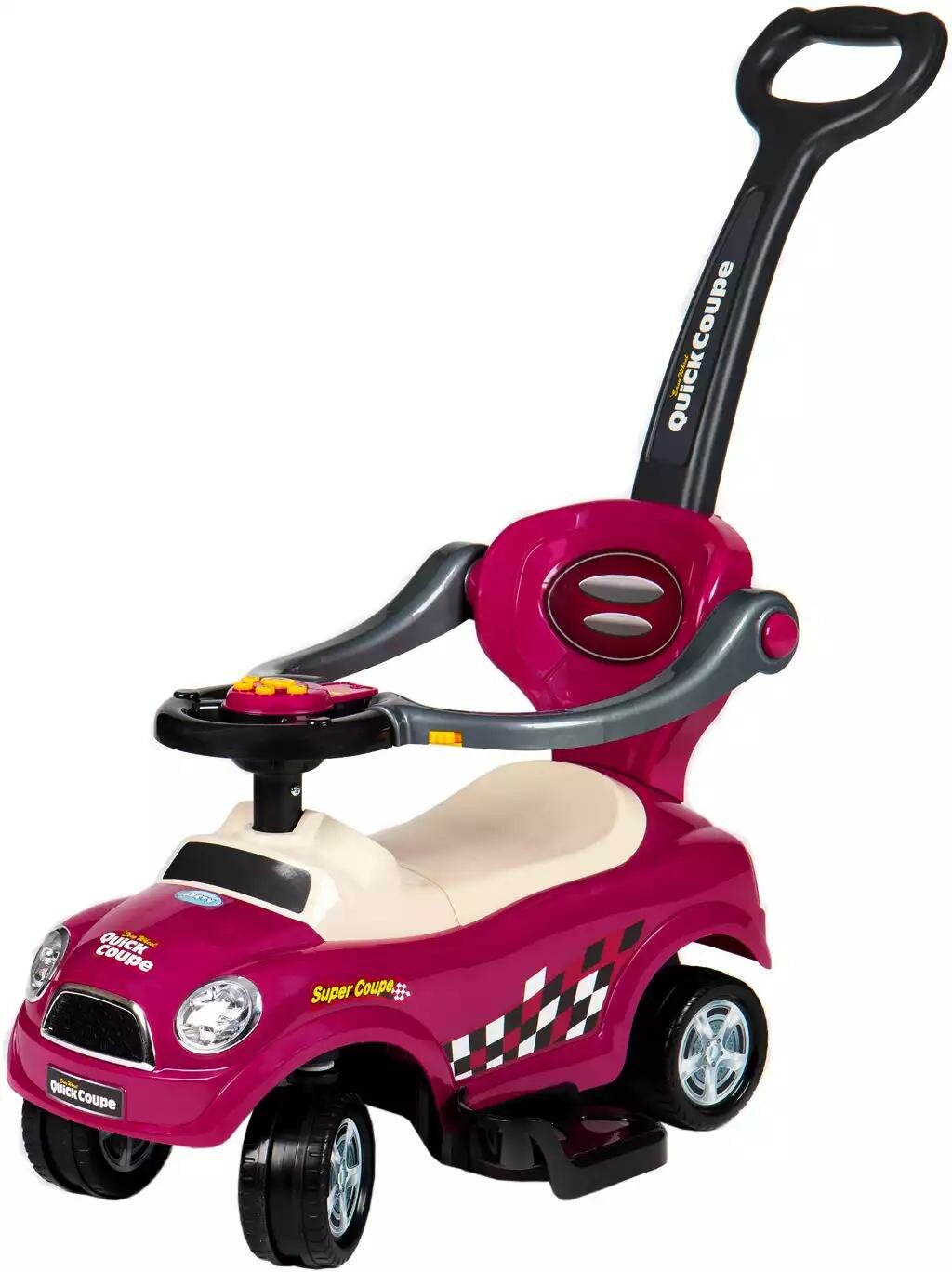 Машина-каталка Rich Family CLB321 с ручкой, цвет фиолетовый, звук