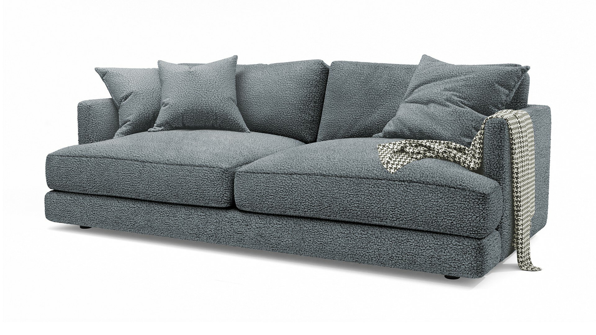 Диван Ибица Camel 26 NEW 215x116x93 см, серый Букле, еврокнижка Дом мебели для вас