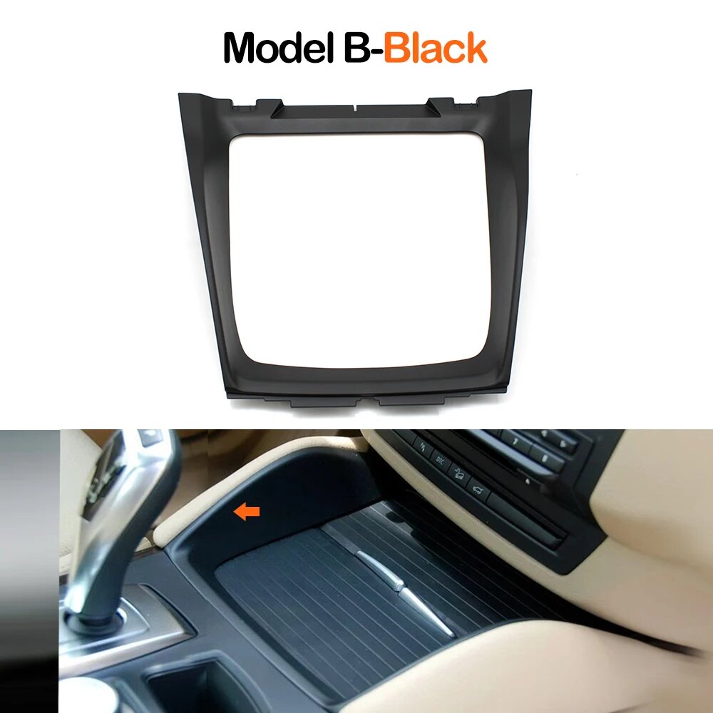 Передняя центральная консоль автомобиля, крышка, держатель для чашки с водой, декоративная панель, лицевая панель для BMW X5 X6 E70 E71 E72 51166956756 51169129401 Model B-Black