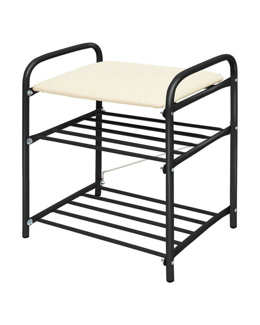 Банкетка для обуви Nika Б1, напольная, 2 полки, металлический каркас