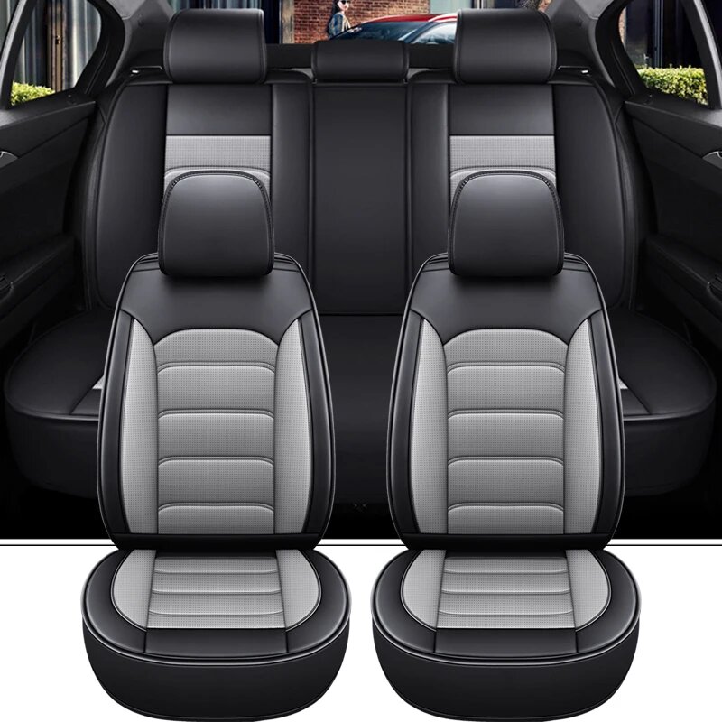 Чехлы для автомобильных сидений, черные, красные кожаные чехлы для Audi A4 B8 B6 B7 Avant A3 8P A5 Sportback Q2 Q3 A7 Q7 4L 100 C4 A6 4F C7 C5, аксессуары 5 PCS