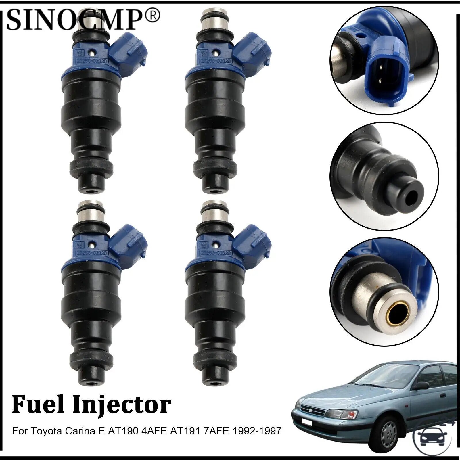 4 шт. топливная форсунка 23250-02030 23209-02030 23250-02030 23209-02030 подходит для Toyota Carina E AT190 4AFE AT191 7AFE 1992-1997