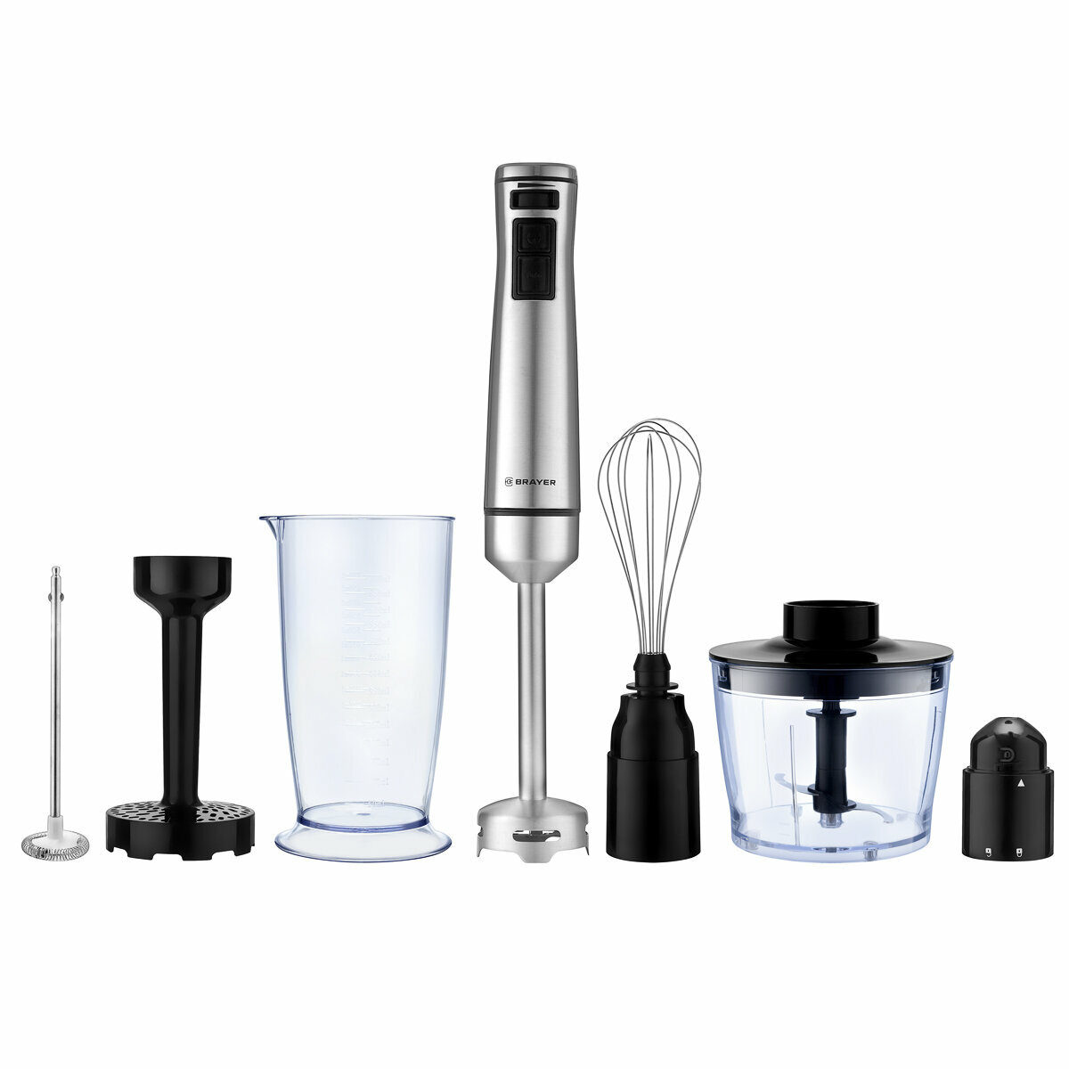 Блендер Brayer BR1252 погружной, 1200 Вт, чаша 750 мл, стакан 700 мл