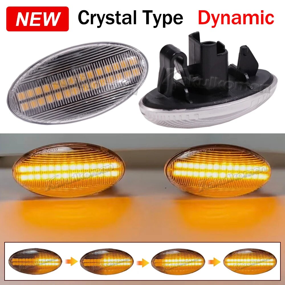 2 шт. светодиодный поворотники и габаритные огни для Peugeot 307 206 407 107 607 Citroen C1 C2 C3 C5 C-Elysee New-Option 2
