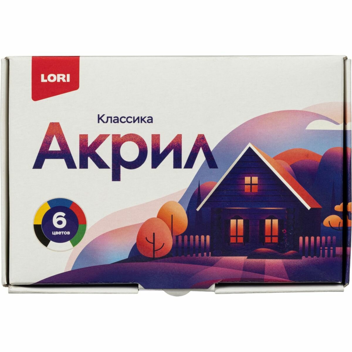 Краски акриловые 6 цветов Lori Классика, по 15мл (Акрк-004), 27 уп.