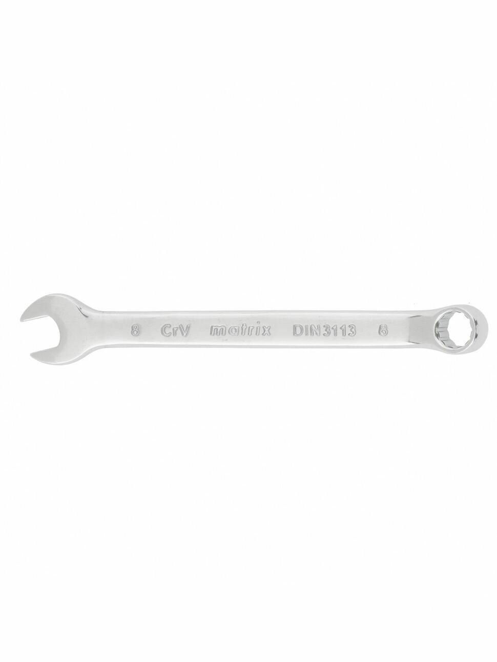 Ключ комбинированный, 9 мм, CrV, полированный хром Matrix 15153