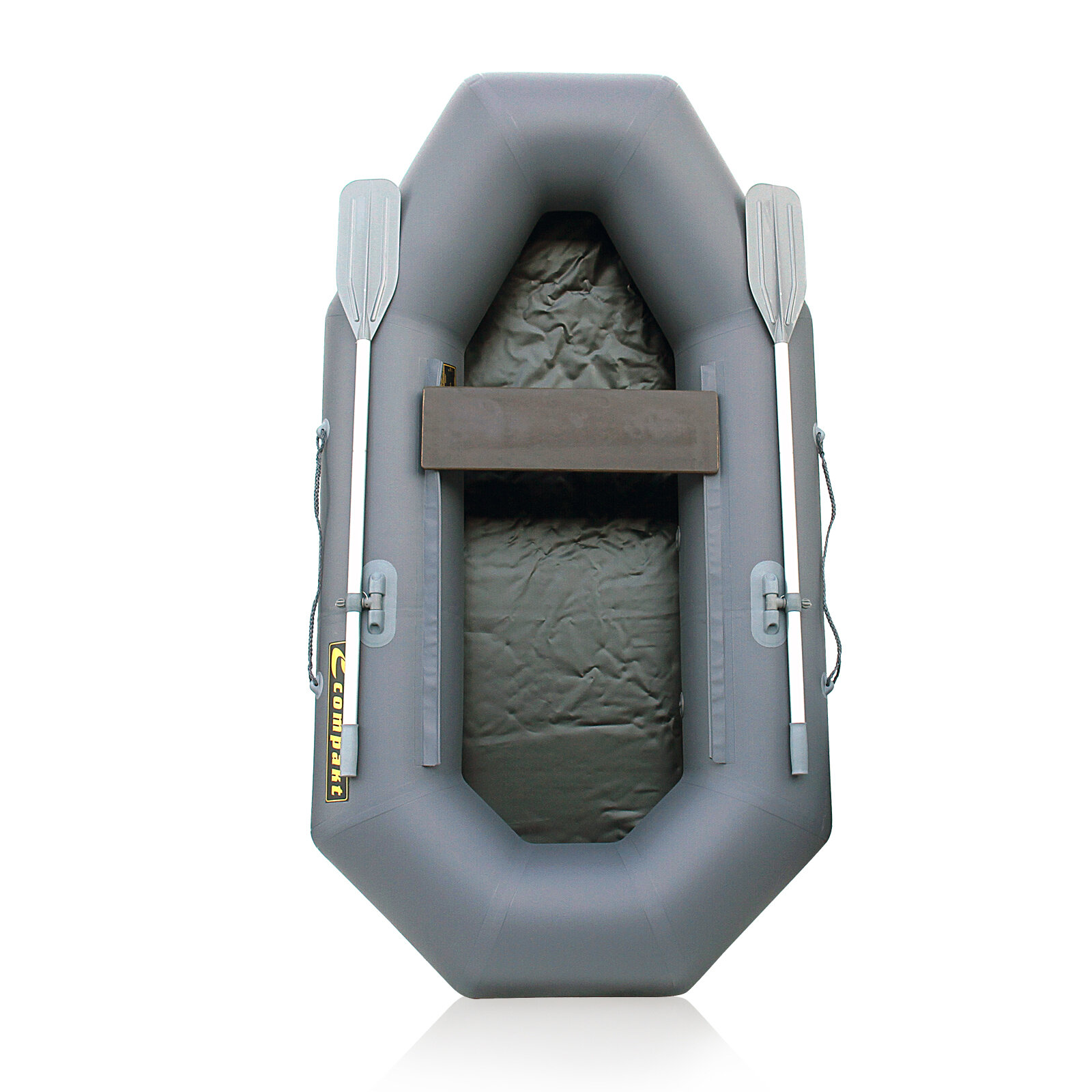 Лодка гребная Compakt 220, натяжное дно, упаковка-мешок оксфорд, серая