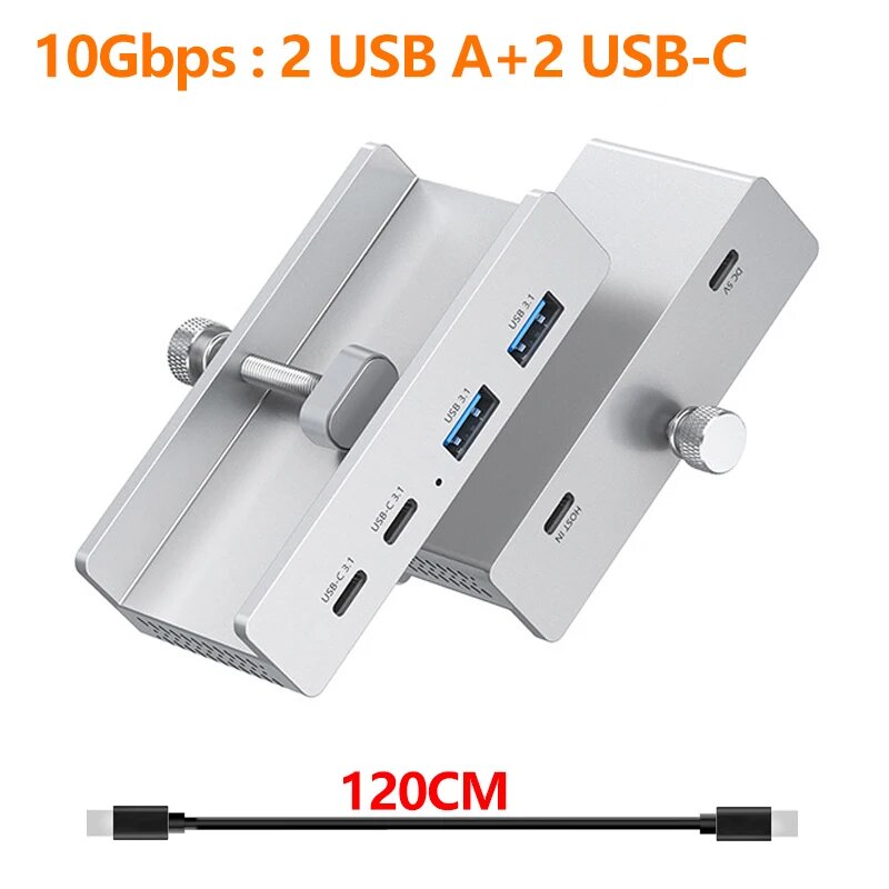 YUCUN USB 3.2 Gen2 Hub 4 Порта, 10Gbps-Silver