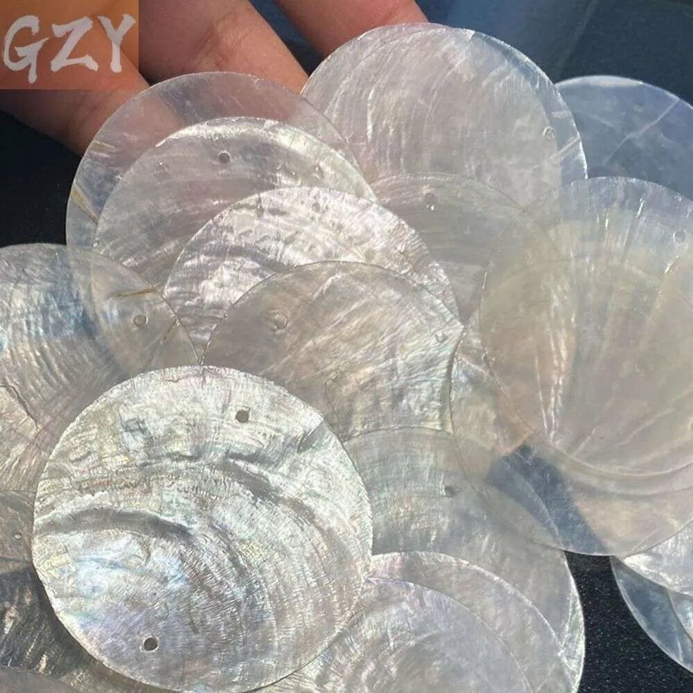50 шт. круглые натуральные ракушки, морские раковины капиз, 2-дюймовые ракушки устриц