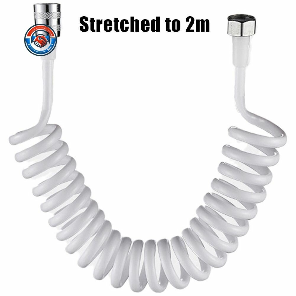 Пружинный шланг для гигиенического душа, автоматически сжимается, не путается, компактный и эластичный, белый и серый, универсальное подключение