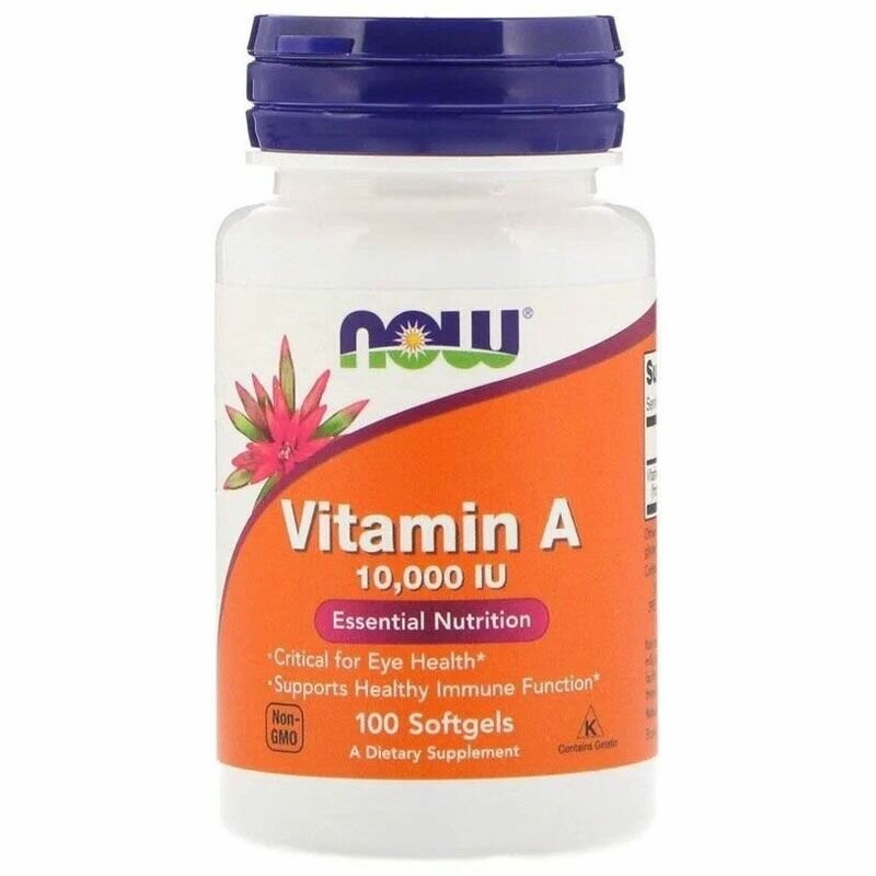 Витамины и минералы NOW A 10000 IU (100 капс.)