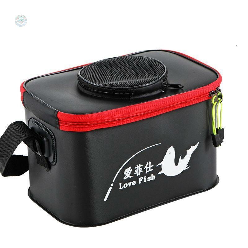 Каны рыболовные для рыбы / Сумка для рыбалки / Ведро для хранения улова 30 см Черный, Грузоподъемность 100 кг, Утолщенный EVA, разборное ведро для рыбы