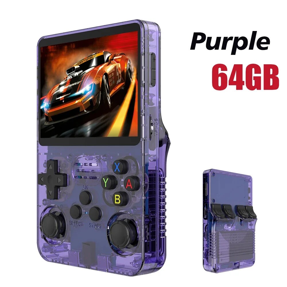 Портативная игровая консоль R36S Purple 64GB