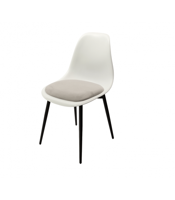 Стул Туссе чёрный /белый, серый